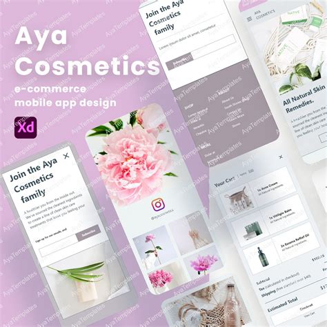 Ayacosmetics Ready Made Ui Design Template E Commerce Mobile App