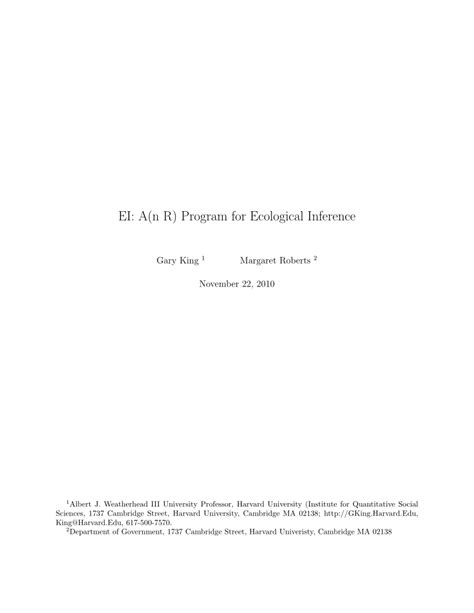 Pdf Ei A Program For Ecological Inference