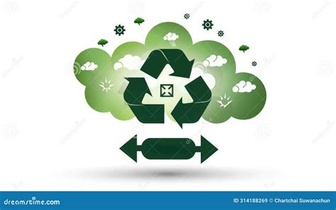A Green Cloud With A Recycle Sign In The Middle By Ai Generated Image