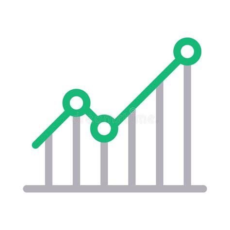 Analytic Graph Thin Color Line Vector Icon Stock Illustration
