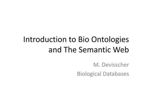Bio Ontologies And Semantic Technologies 2 Ppt