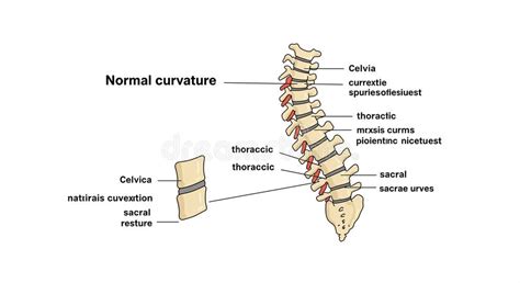 Illustration Of The Human Vertebral Column Highlighting Normal