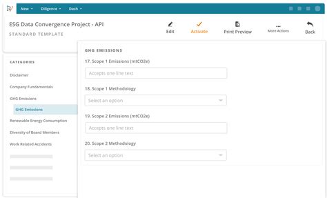 Esg Data Convergence Project Template Diligencevault