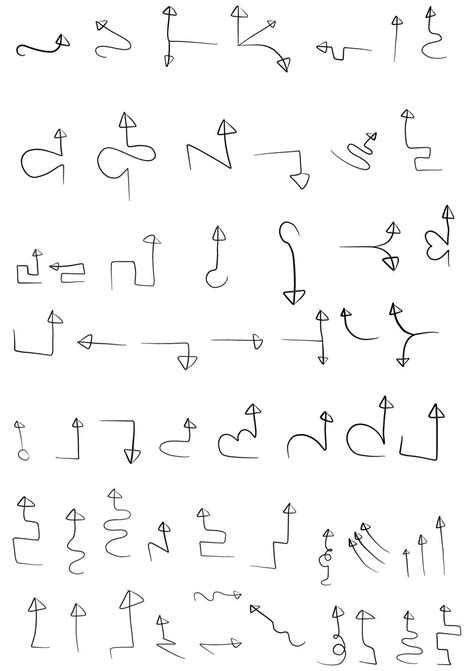 Set Of Vector Hand Drawning Arrows Directions Signs Or Symbols Arrow Firework Bow Tail Heart