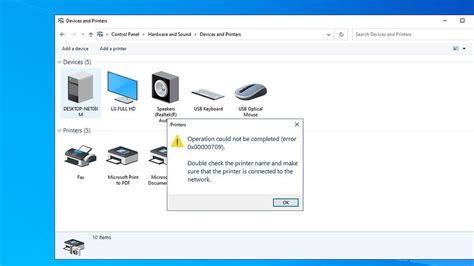 Printer Error Operation Could Not Be Completed Error 0x00000709 Solved