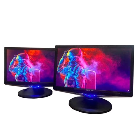 Kit C 2 Monitores Positivo 19 Polegadas Lcd Widescreen C Alto Falante