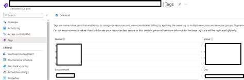failed to inherit a tag value from synapse analytics managed rg