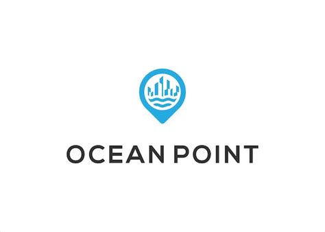 Premium Vector Ocean Point Map Location Logo Design Template