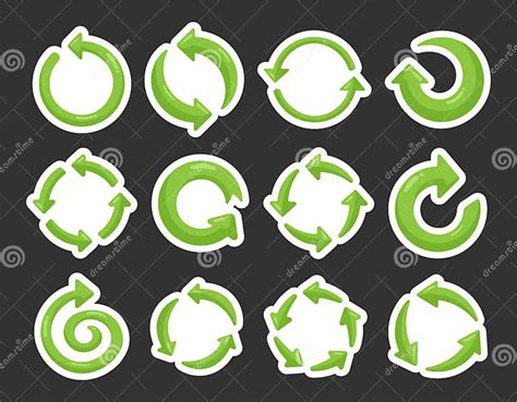 Recycle Circular Green Arrows Sticker Bookmark Stock Illustration Illustration Of Ecology