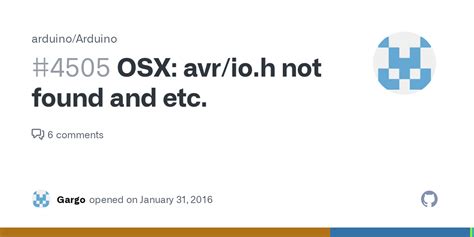 Osx Avrioh Not Found And Etc · Issue 4505 · Arduinoarduino · Github