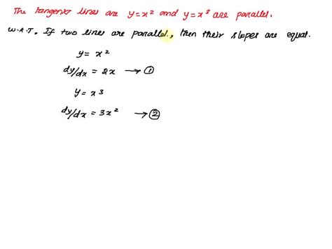 solved find all values of x where the tangent lines to y x2 and y