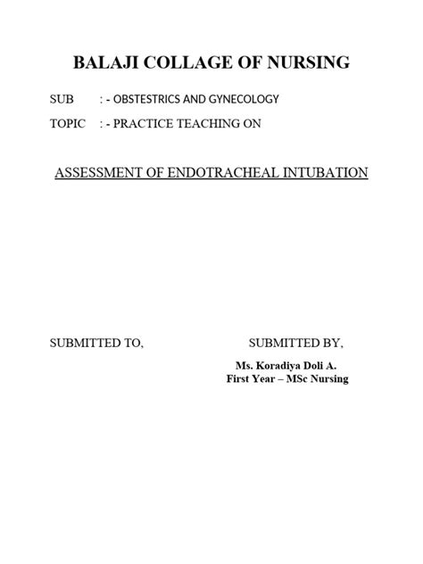 Endotracheal Intubation Pdf Tongue Medicine