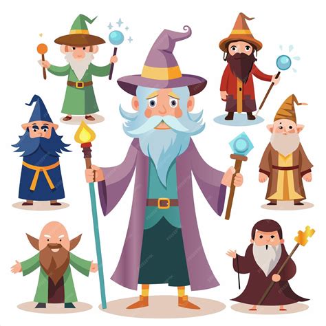 A Cartoon Of A Wizard With A Magic Wand Premium Ai Generated Vector