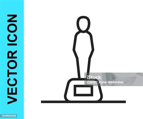 흰색 배경에 격리 된 검은 줄 무비 트로피 아이콘 아카데미 상 아이콘 영화와 영화 기호 벡터 개념에 대한 스톡 벡터 아트 및 기타 이미지 Istock