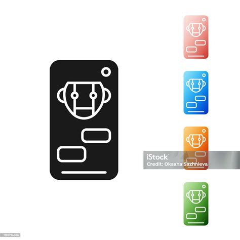 흰색 배경에 격리 된 검은 색 봇 아이콘입니다 로봇 아이콘 다채로운 아이콘을 설정합니다 벡터 일러스트레이션 개념에 대한 스톡 벡터 아트 및 기타 이미지 Istock