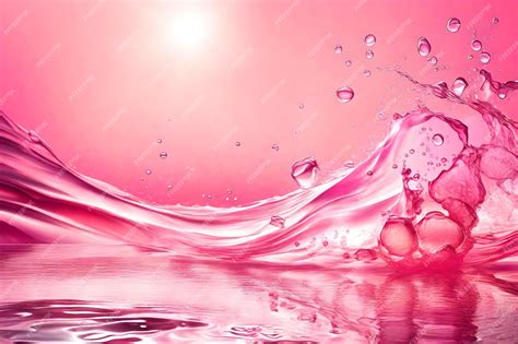 Premium Ai Image Pink Water Splash Background