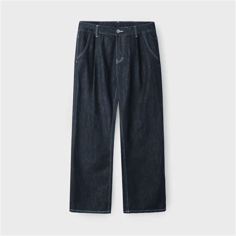 Dpt07 논페이드 투턱 와이드 데님 팬츠네이비 감도 깊은 취향 셀렉트샵 29cm