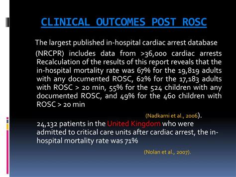 Ppt Post Cardiac Arrest Syndrome And Post Rosc Care Powerpoint