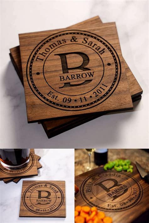Personalized Coasters For Wedding Ts Or Personalized Wooden Coaster