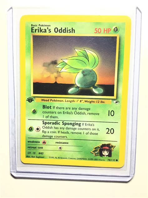 Erikas Oddish 1st Edition Gym Heroes 78132 Common Pokemon