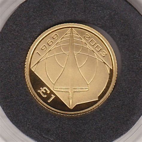 2008 Alderney Gold Proof Twenty Fifth Ounce Concorde Dorset Coin