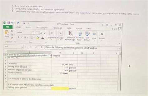 Solved Determine The Break Even Point Compute The Chegg
