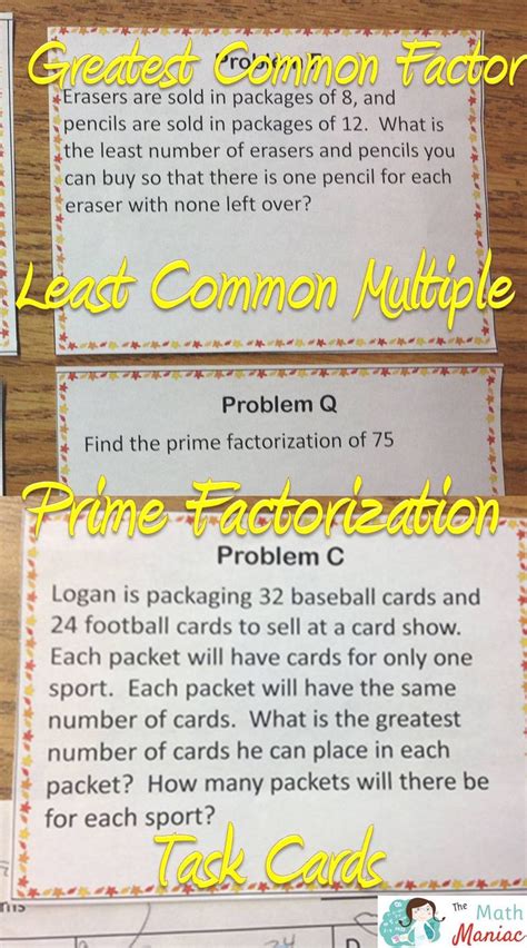 Prime Factorization Least Common Multiple Lcm Greatest Common Factor Gcf Common Multiples