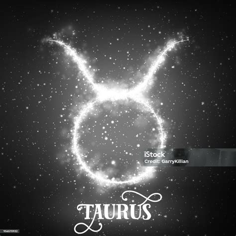 빛나는 별과 공간의 어두운 배경에 추상 조디악 로그인 황소 벡터 조디악 로그인 황소의 형태로 성운입니다 추상 빛나는 조디악 로그인 황소 황소 0명에 대한 스톡 벡터 아트 및