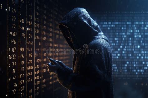 Cybersecurity Computer Hacker With Hoodie Vulnerability And Hacker
