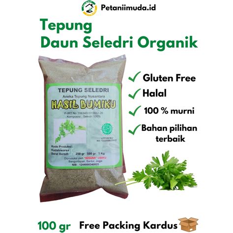 Jual Tepung Daun Seledri Kemasan 100 Gram Celery Powder 100 Gram Celery Flour 100 Gram Bubuk