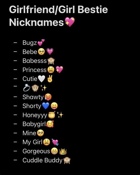 Pin By Paige ️ On Pins By You Names For Girlfriend Cute Nicknames