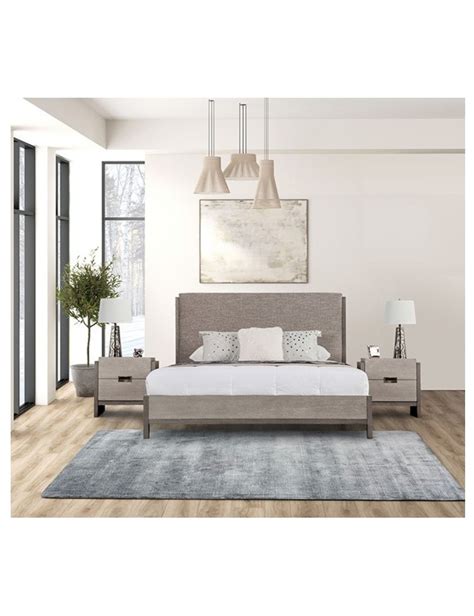 Fm7597gy 5pc Queen Bedroom Set Stone Gray Finish Grimsby Contemporary