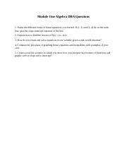 Module One Algebra DBA Questions Module One Algebra DBA Questions 1 Name The Different Forms