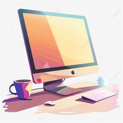 데스크탑 모니터 Pc 만화 데스크탑 감시 장치 Pc Png 일러스트 및 이미지 에 대한 무료 다운로드 Pngtree