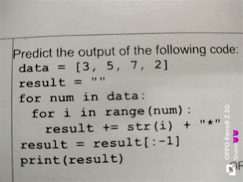 Predict The Output Of The Following Code Data 3 5 7 2 Re