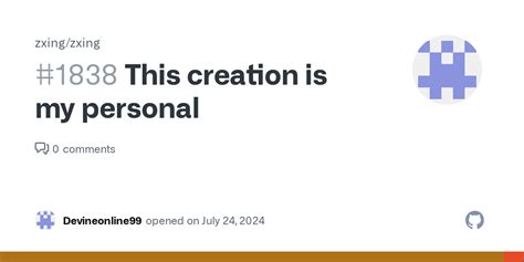 this creation is my personal · issue 1838 · zxing zxing · github