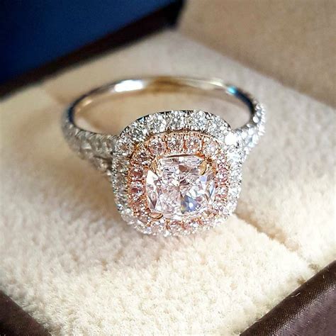 186 Ct Cushion Cut Natural Diamond Double Halo Split Shank W Fancy
