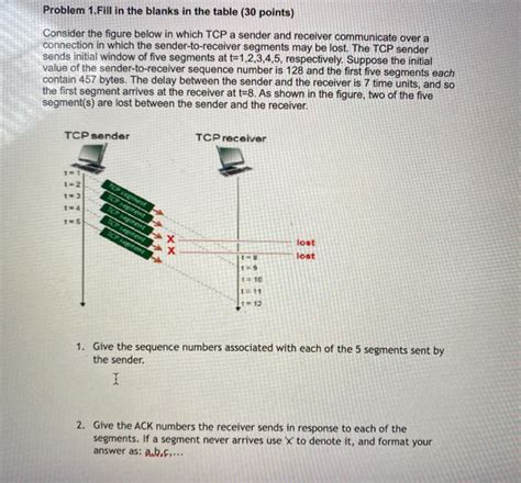 solved problem 1 fill in the blanks in the table 30 points