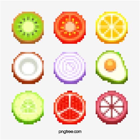 모자이크 픽셀 일러스트 과일 픽셀 코코넛 체리 Png 일러스트 및 Psd 이미지 무료 다운로드 Pngtree