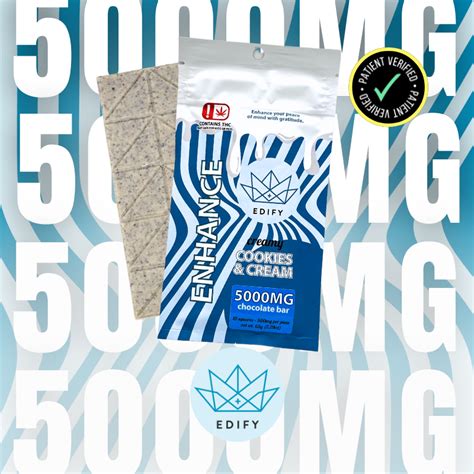 Edify 5000mg Cookies And Cream Chocolate Bar