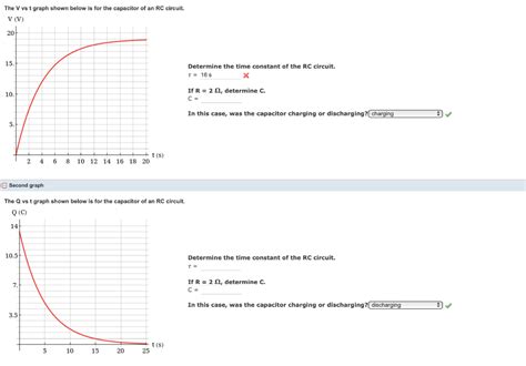 Solved The V Vs T Graph Shown Below Is For The Capacitor Of Chegg