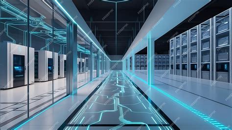 Connection Network In Servers Data Center Room Storage Systems Digitalization Of Internet