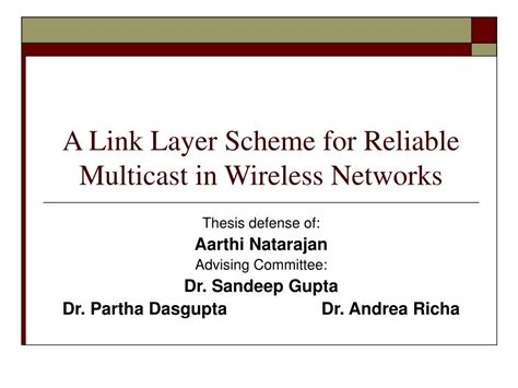 Ppt A Link Layer Scheme For Reliable Multicast In Wireless Networks Powerpoint Presentation