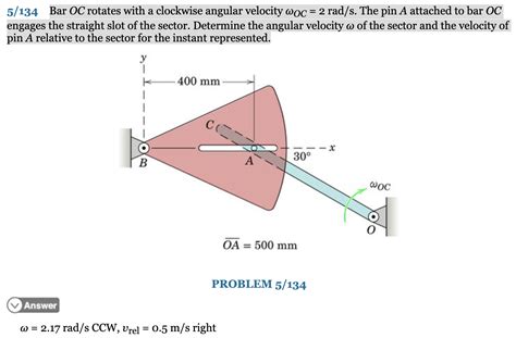 Solved Bar OC Rotates With A Clockwise Angular Chegg