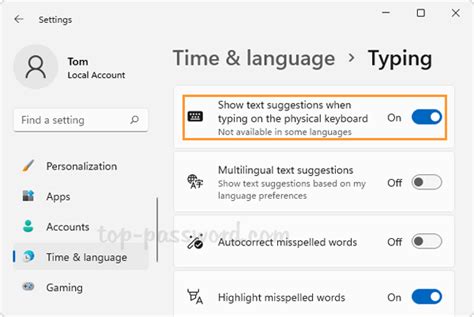How To Make Windows 11 Show Text Suggestions When Typing Password