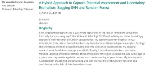 Venkateshwaran B On Linkedin Ccus Carbonstorage Eage Utp Malaysia 12 Comments