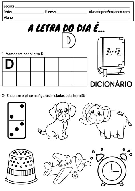 Atividades Com A Letra D Para Imprimir Alunos E Professores