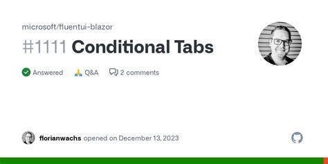 Conditional Tabs · Microsoft Fluentui Blazor · Discussion 1111 · Github