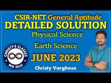 CSIR NET JUNE Part A Full Solutions Physical Sciences Earth Sciences General