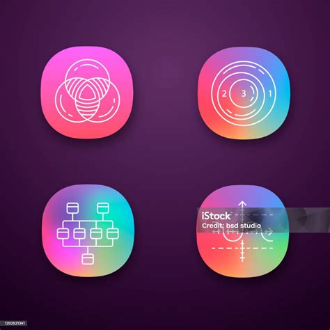 다이어그램 앱 아이콘 설정 데이터 그래픽 시각화 통계 분석 마케팅 분석 수학 논리 Ui Ux 사용자 인터페이스 웹 또는 모바일